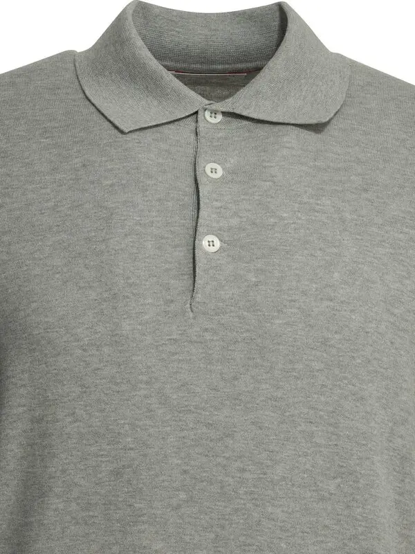 Brunello Cucinelli Polo Shirt With Buttons - Grey