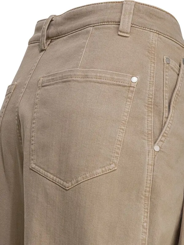 Brunello Cucinelli Wide Leg Jeans - Beige