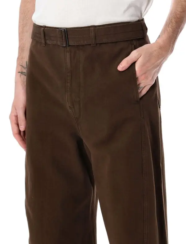 LEMAIRE Belted Twisted Trousers - Brown