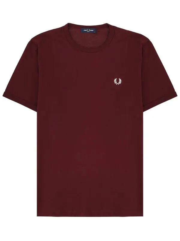 Fred Perry T Shirt With Logo - Bordeaux