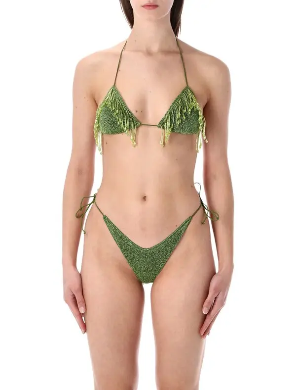 Oseree Lumière 20s Pearls Two-piece Swimwear Set - Green