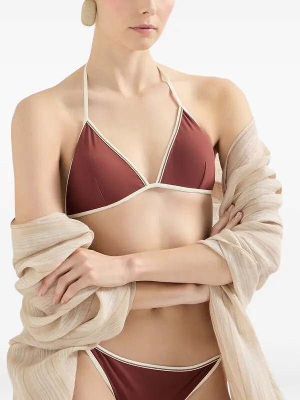 Brunello Cucinelli Triangle Bikini Top - Red