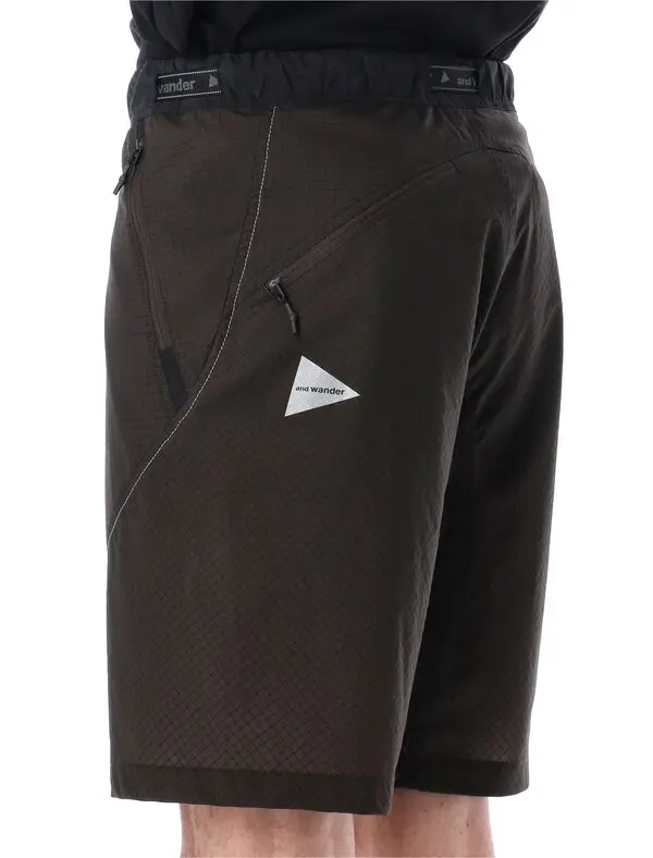 AND WANDER Breath Ripstop Shorts - Charcoal