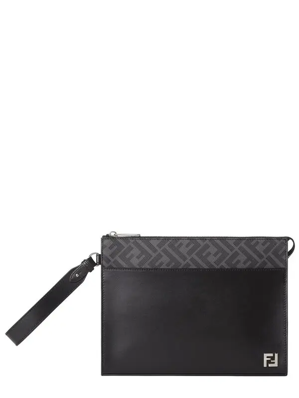 Fendi Squared Ff Clutch - Black