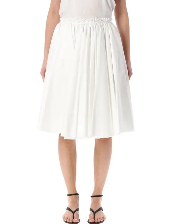 AMI Paris Cotton Midi Corolla Skirt - White