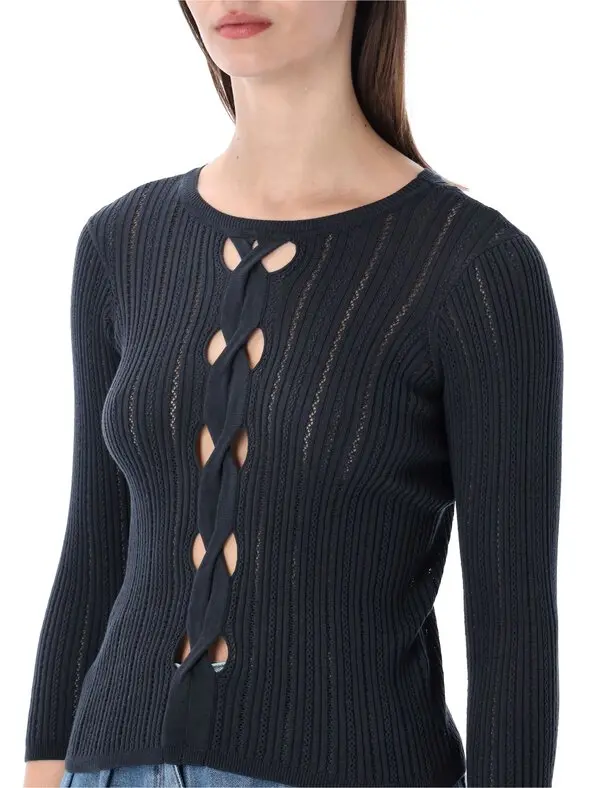 SESSUN Alencar Reversible Knit Jumper - Smoke Green
