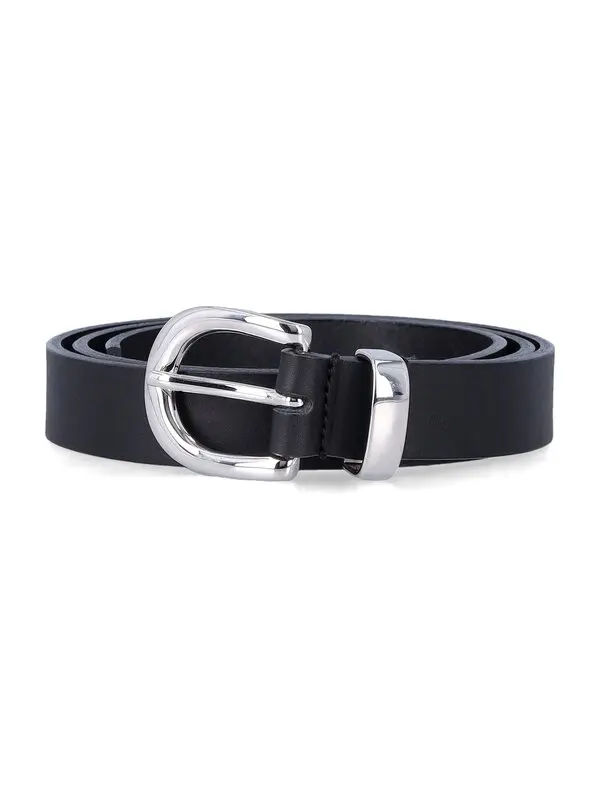 SUNFLOWER Classic Leather Belt - Black