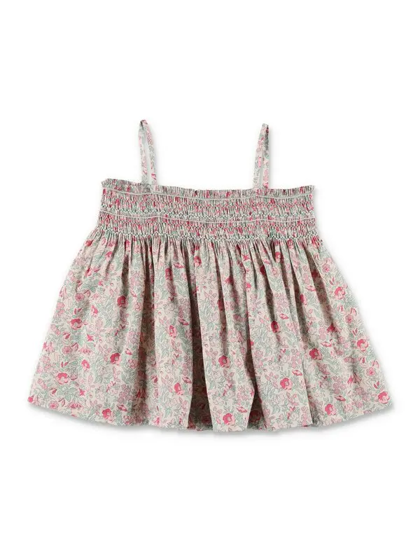 Bonpoint Floral Organic Cotton Blouse - Raspberry Flowers