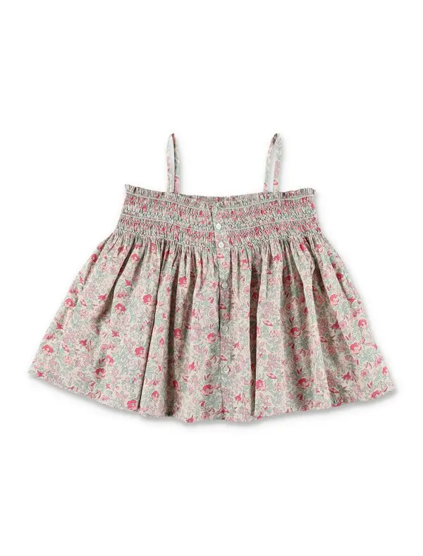 Bonpoint Floral Organic Cotton Blouse - Raspberry Flowers