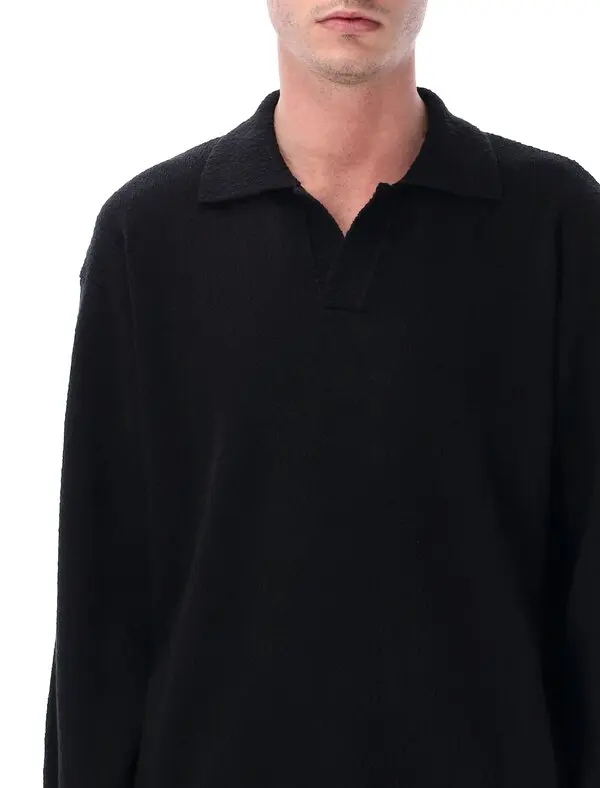 ROBERTO COLLINA Long-sleeve Polo - Black