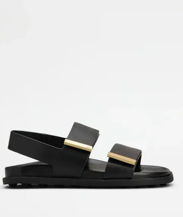 TOD'S Leather Sandal - Black