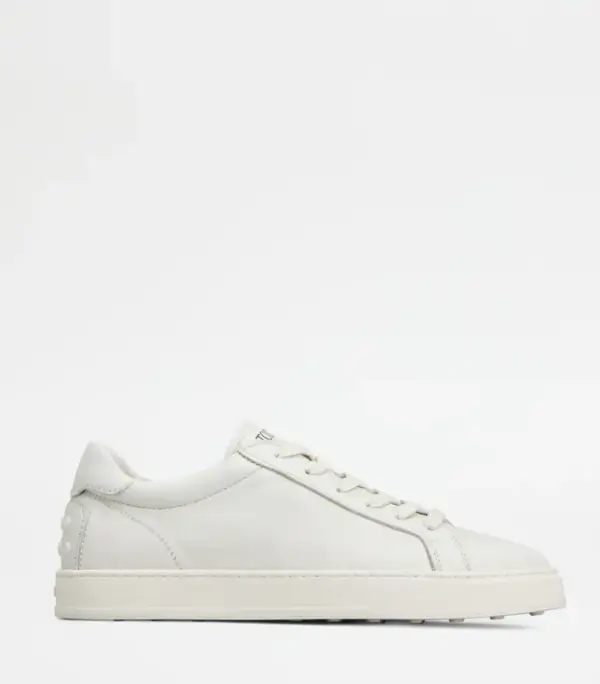 TOD'S Leather Low Top Sneakers - White