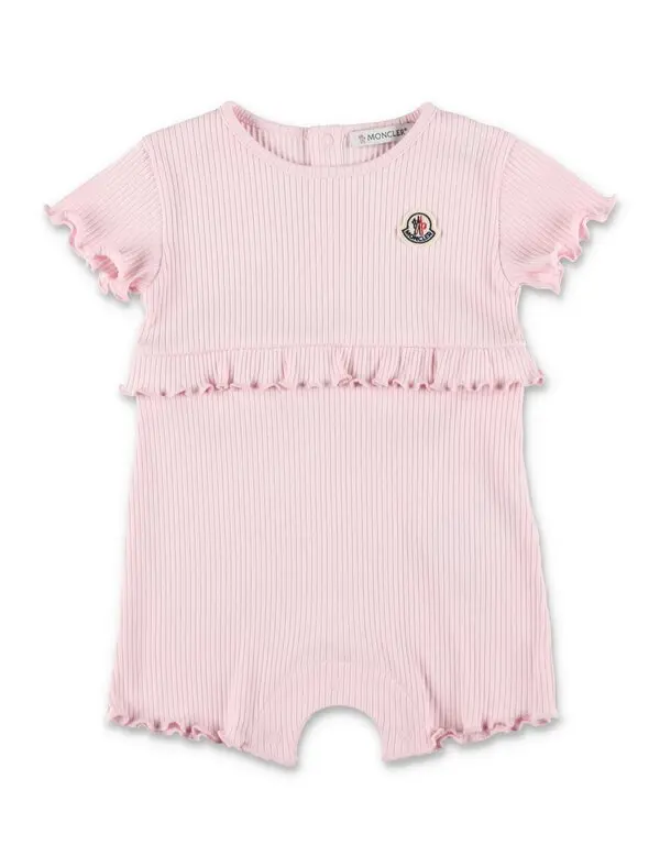 Moncler Cotton Jersey Romper - Pink