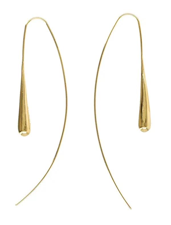 Soeur Goutte Brass Huggie Earrings - Golden