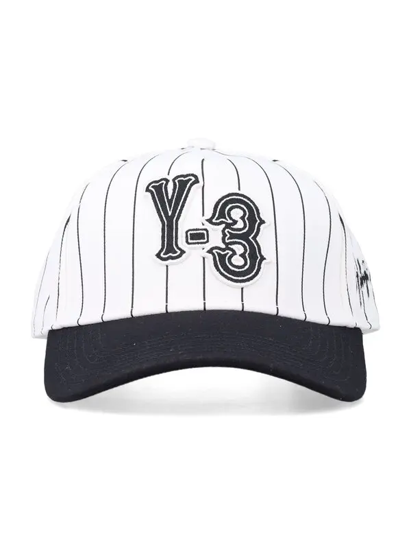 Y3 Pinstripe Cap - White