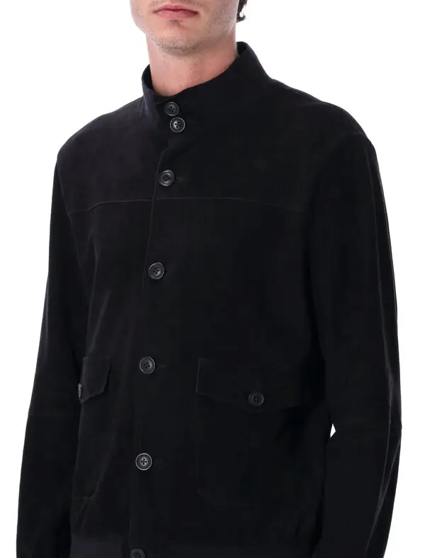 SWORD 6644 Jacket With High Collar And Front Pockets - Blue