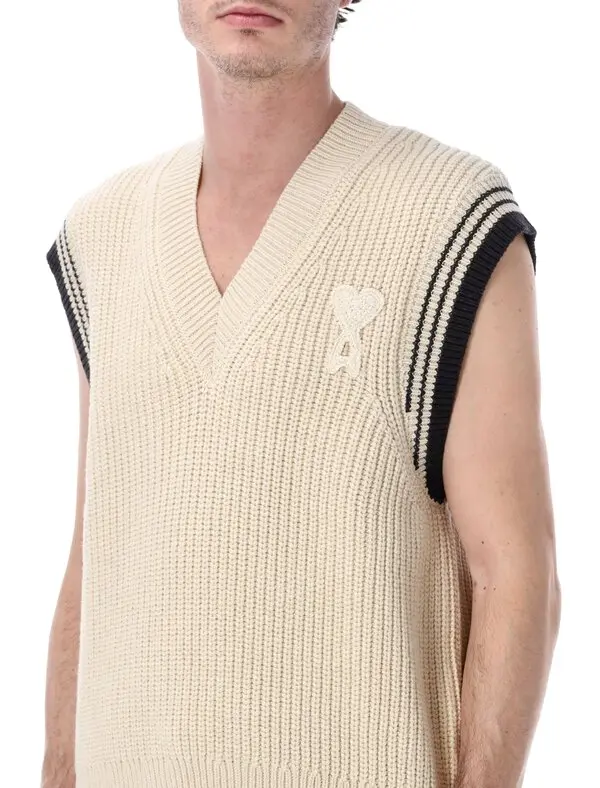 Ami De Coeur Sleeveless Sweater - Beige