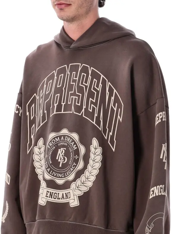 REPRESENT Legacy Crest Relaxed-fit Hoodie - Brown