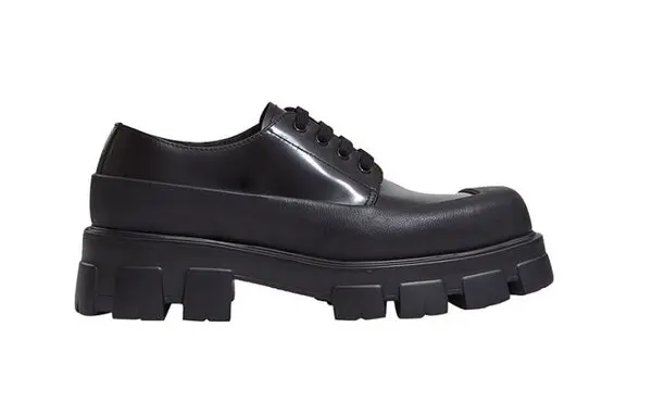 Prada Monolith Brushed Leather Lace-up Shoes