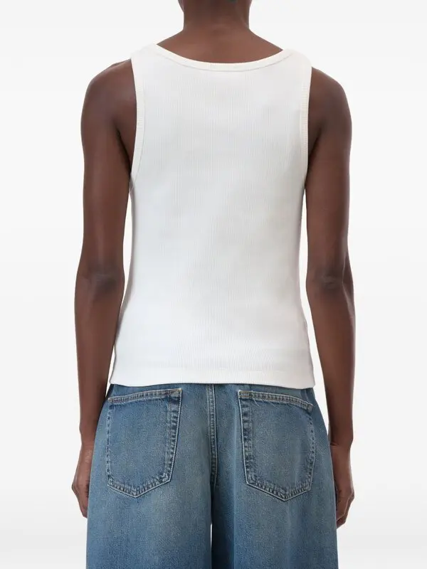 Closed Cotton Tank Top - Ivory