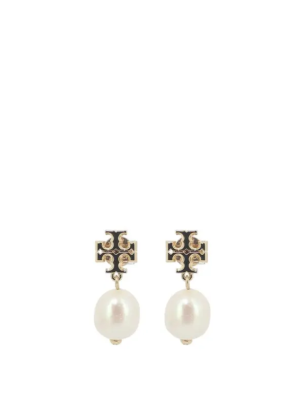 Tory Burch Brass And Pearl Earrings - Gold