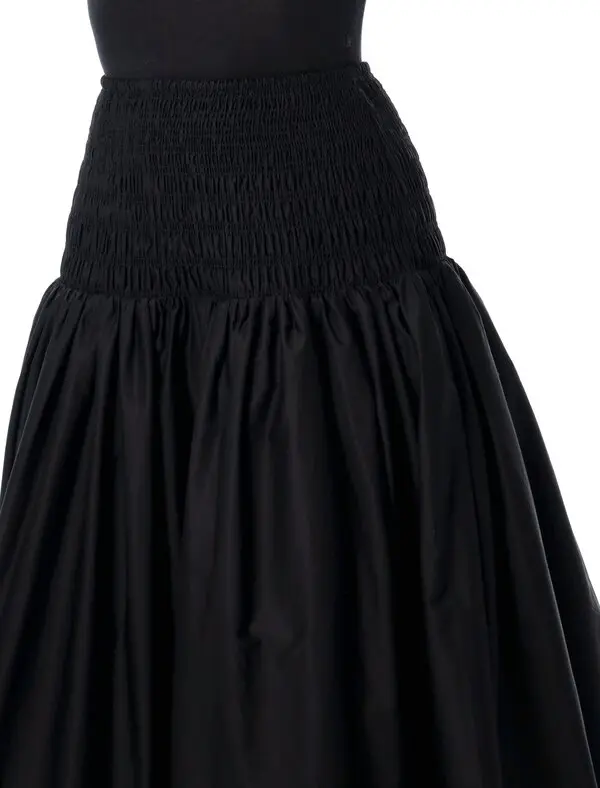 SELF-PORTRAIT Cotton Poplin Midi Skirt