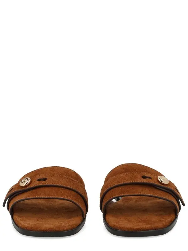 Tory Burch Romy Suede Sandals - Brown