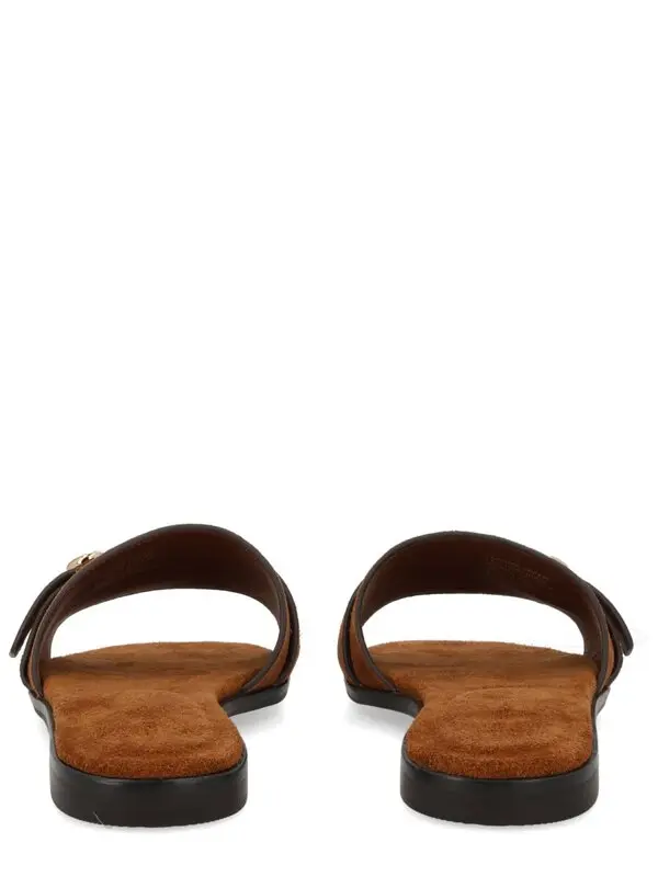 Tory Burch Romy Suede Sandals - Brown