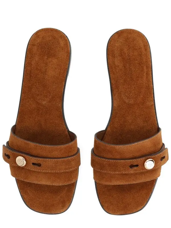 Tory Burch Romy Suede Sandals - Brown