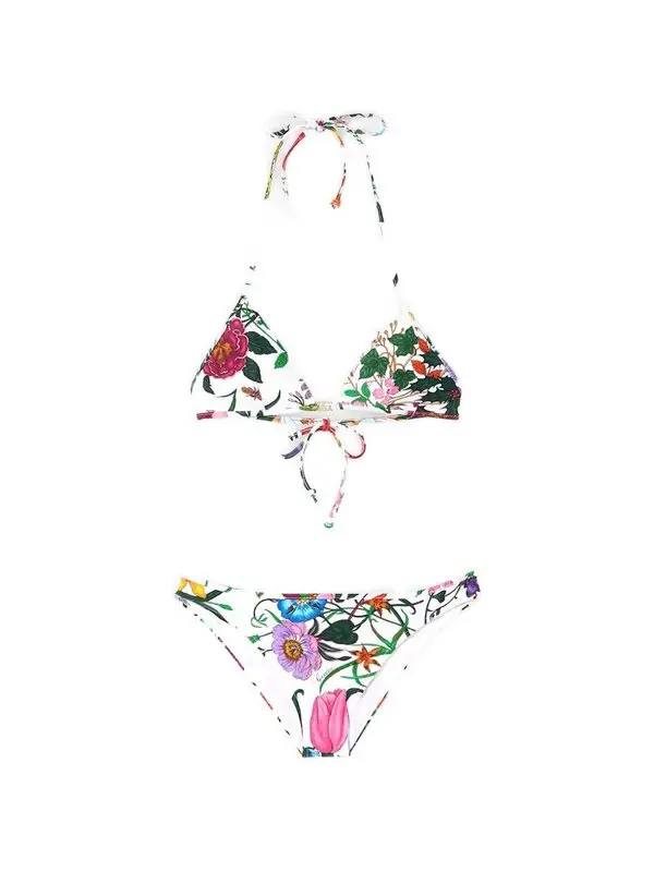 Gucci Printed Bikini Set - White
