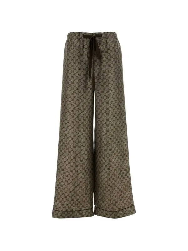 Gucci Gg Silk Wide-leg Pants