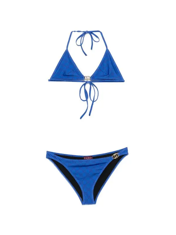 Gucci Gg Triangle Bikini Set - Blue