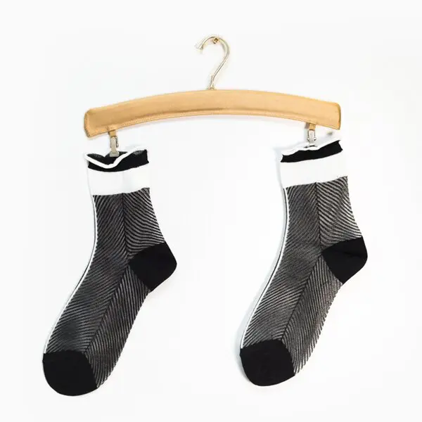 ANTIPAST Striped Sheer Socks - Black