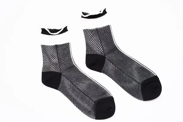 ANTIPAST Striped Sheer Socks - Black