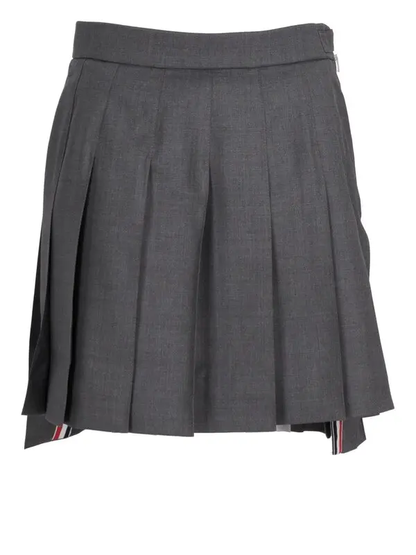 Thom Browne Thigh Length Pleated Skirt - Med Grey