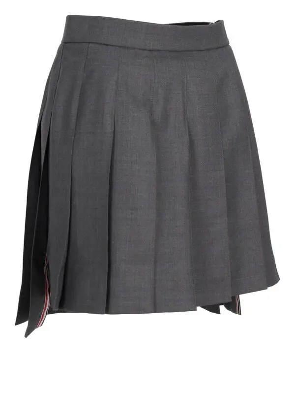 Thom Browne Thigh Length Pleated Skirt - Med Grey