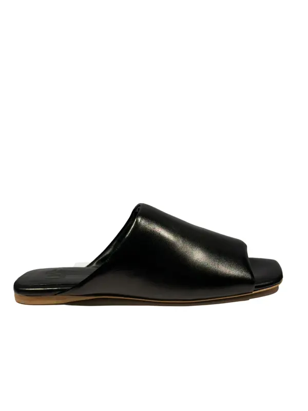 LA ROSE Sabot Nappa Slides - Nero