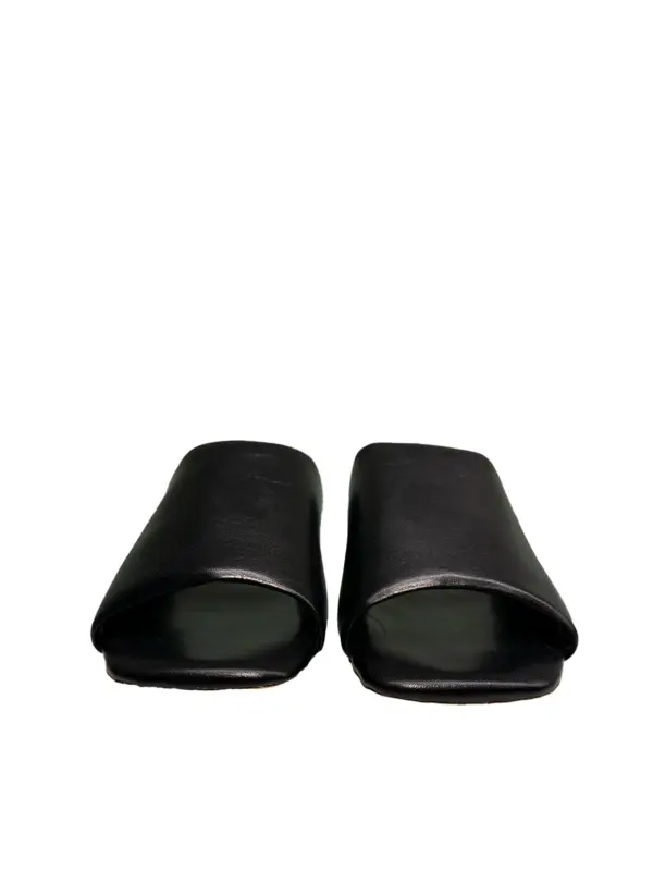 LA ROSE Sabot Nappa Slides - Nero