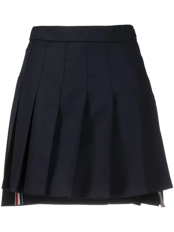 Thom Browne Thigh-length Dropped Back Pleated Skirt - Navy