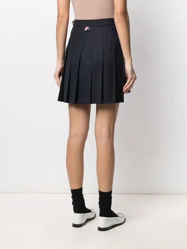 Thom Browne Thigh-length Dropped Back Pleated Skirt - Navy
