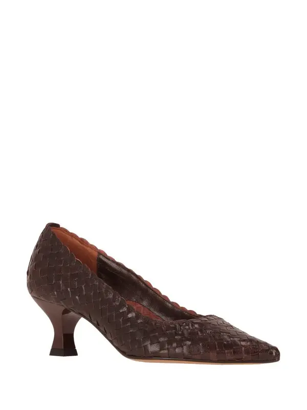 LA ROSE Carol Wooden Pumps - Cafe