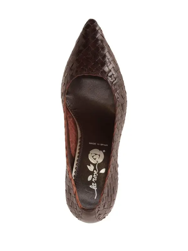 LA ROSE Carol Wooden Pumps - Cafe
