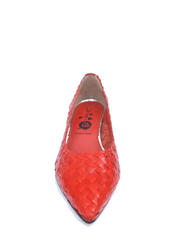 LA ROSE Carol Wooden Pumps - Rosso