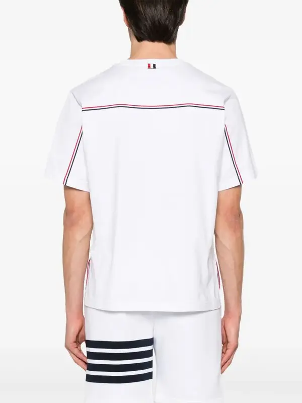 Thom Browne Oversized Short Sleeve Tee With Rwb Knit Trim