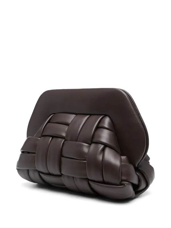 THEMOIRE Tia Weaved Clutch Bag - Ebony