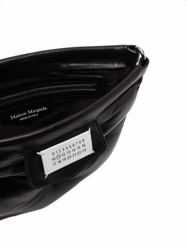MAISON MARGIELA Quilted Leather Messenger Bag - Black