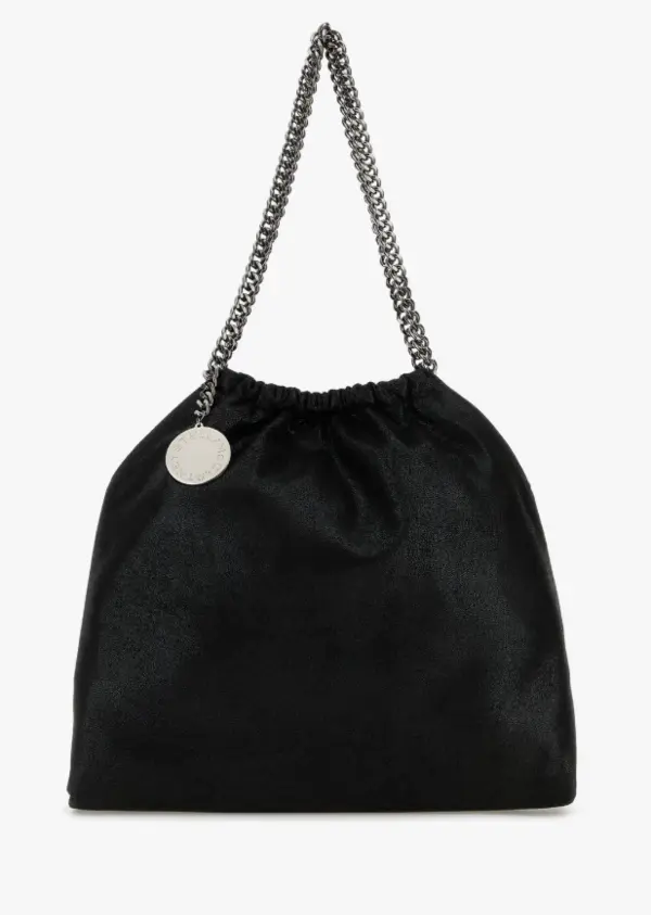 Stella McCartney Falabella Medium Drawstring Eco Shaggy Deer Bag - Black
