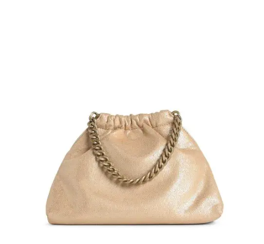 Stella McCartney Falabella Mini Drawstring Bag With Chain - Gold