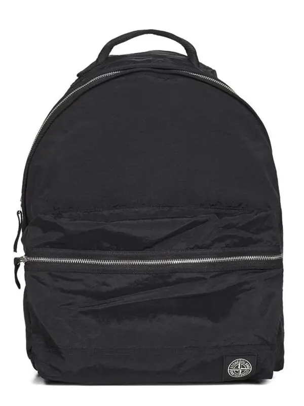 Stone Island Backpack With Logo - Black