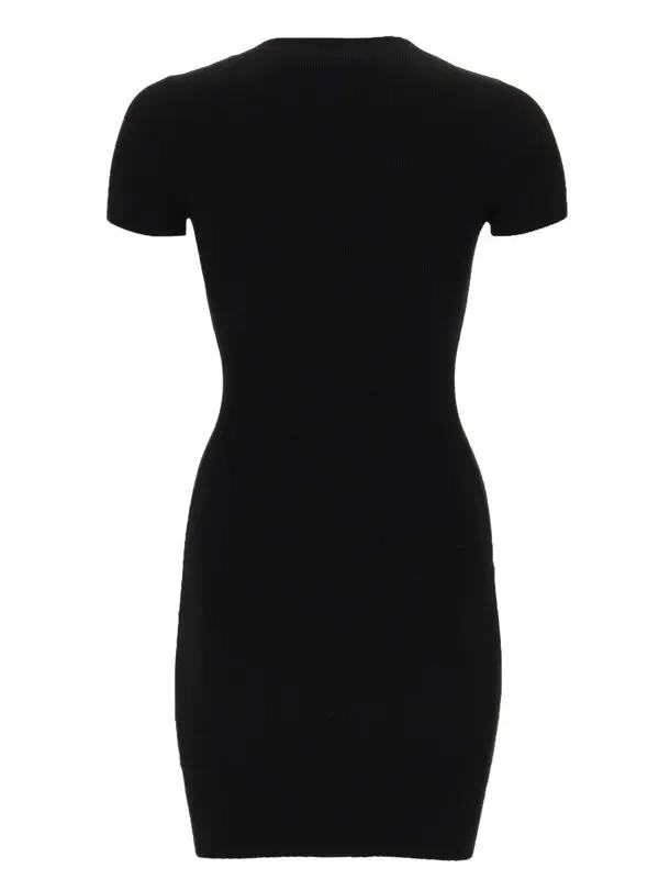Alexander Wang Logo-Print Fitted Mini Dress - Black | Editorialist